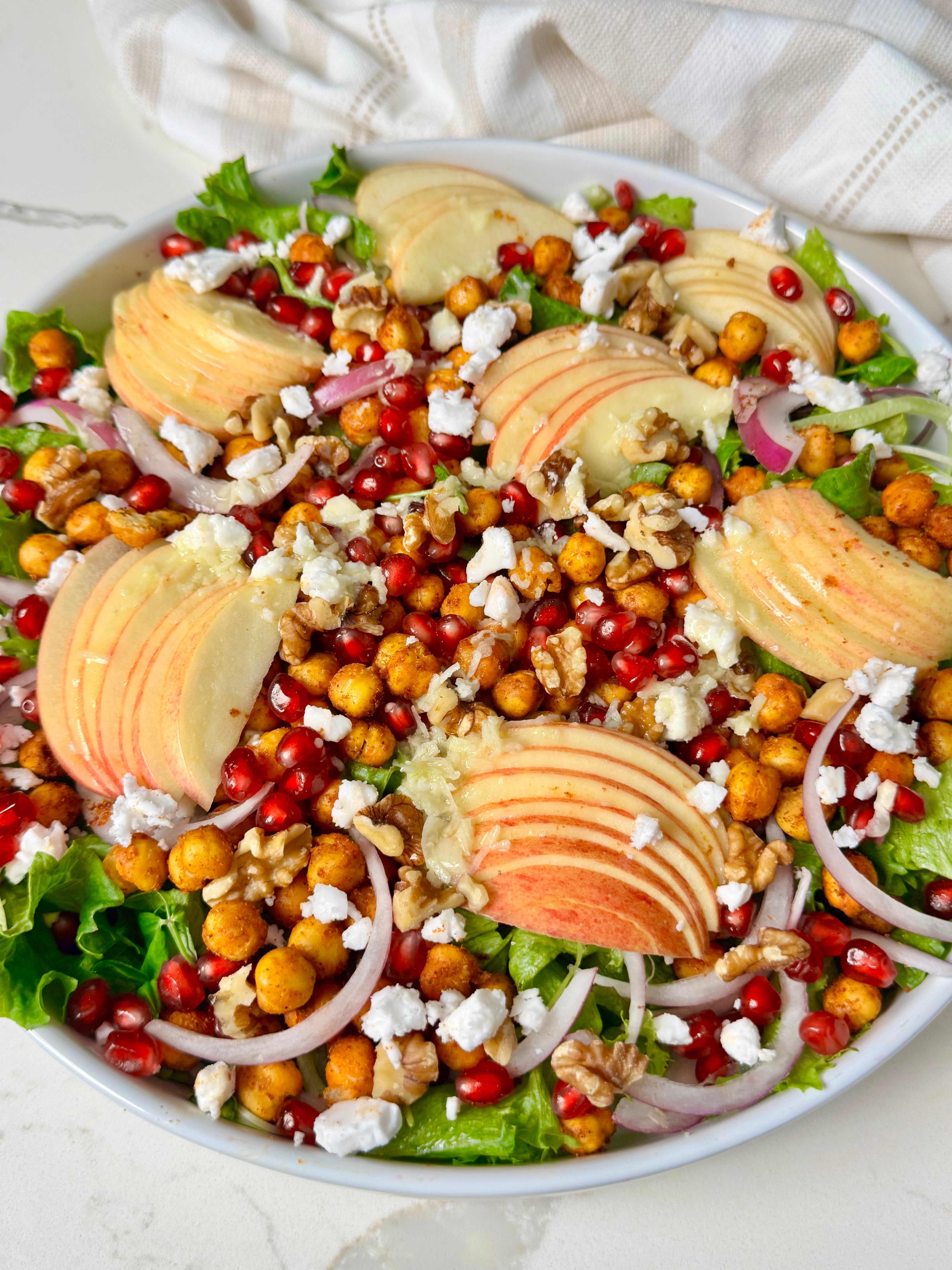 Apple Pomegranate Chickpea Salad – Splash Of Goodness